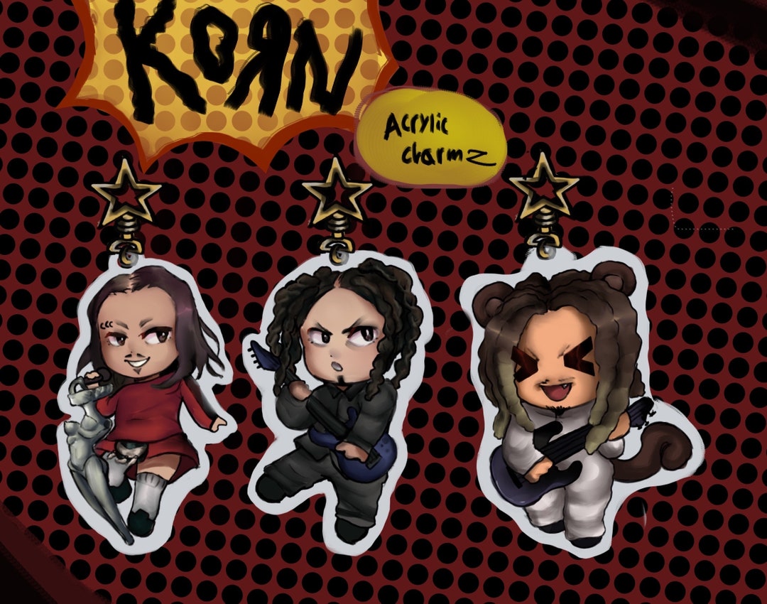 Korn Band Members Acrylic Charms for Backpack, Purse, Keychain * Chibi ...