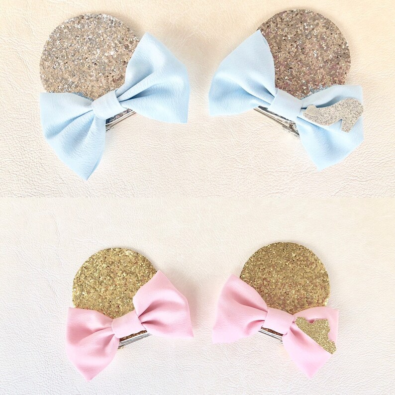 Aurora Inspired Minnie Ears Hair Clips Sparkly Glitter Gold - Etsy