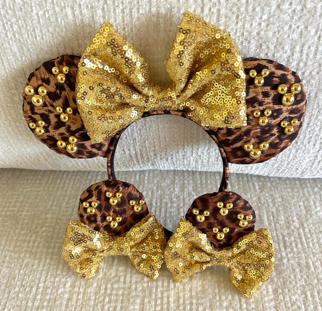 Leopard Minnie Mouse Ears, Animal Print Minnie Mouse Ears. - Etsy
