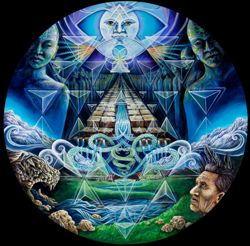 Ancient Initiation Visionary Art Print by Morgan Mandala | Etsy