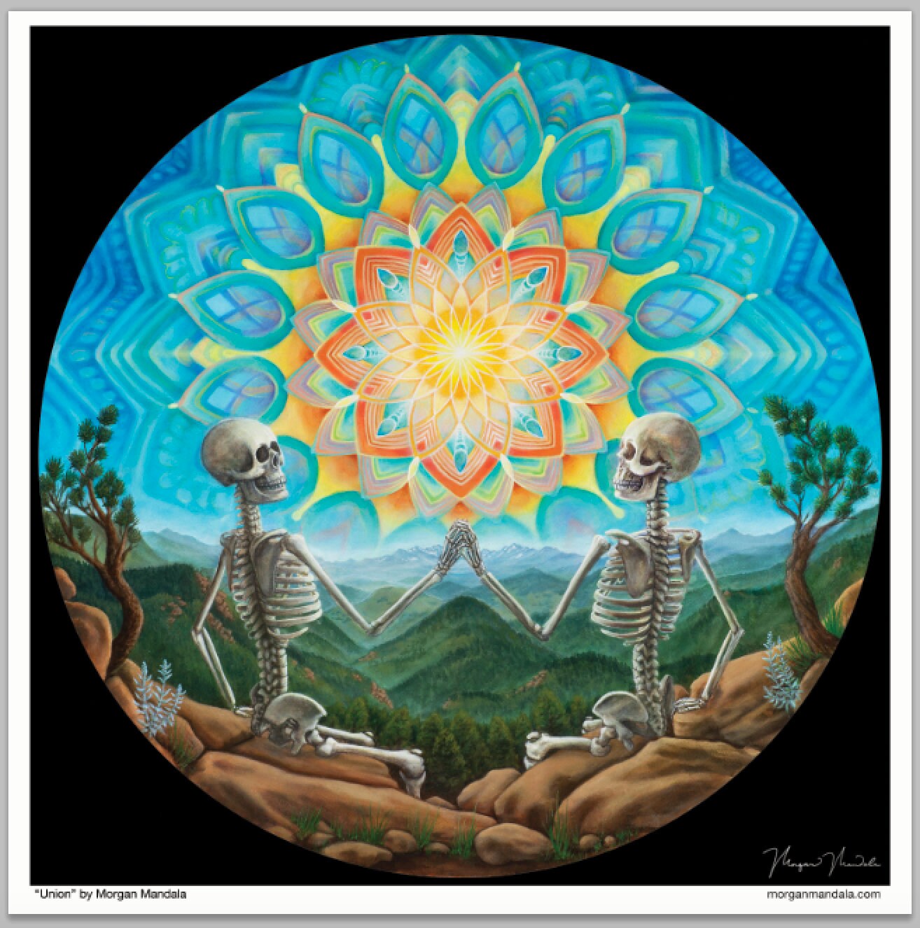 Union Skeleton Sun Mandala Art by Morgan Mandala Pearl | Etsy