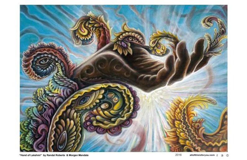 Hand of Lakshmi - Visionary Art Pearl Paper Print by Morgan Mandala ...