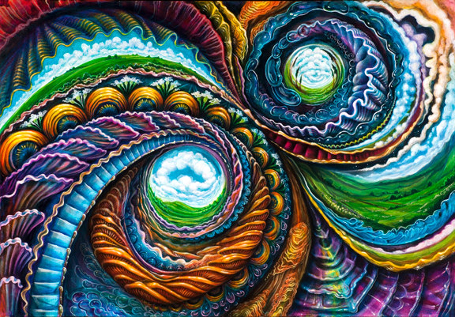 Inner Worlds - Paper Poster of Collaboration Painting by Morgan Mandala ...