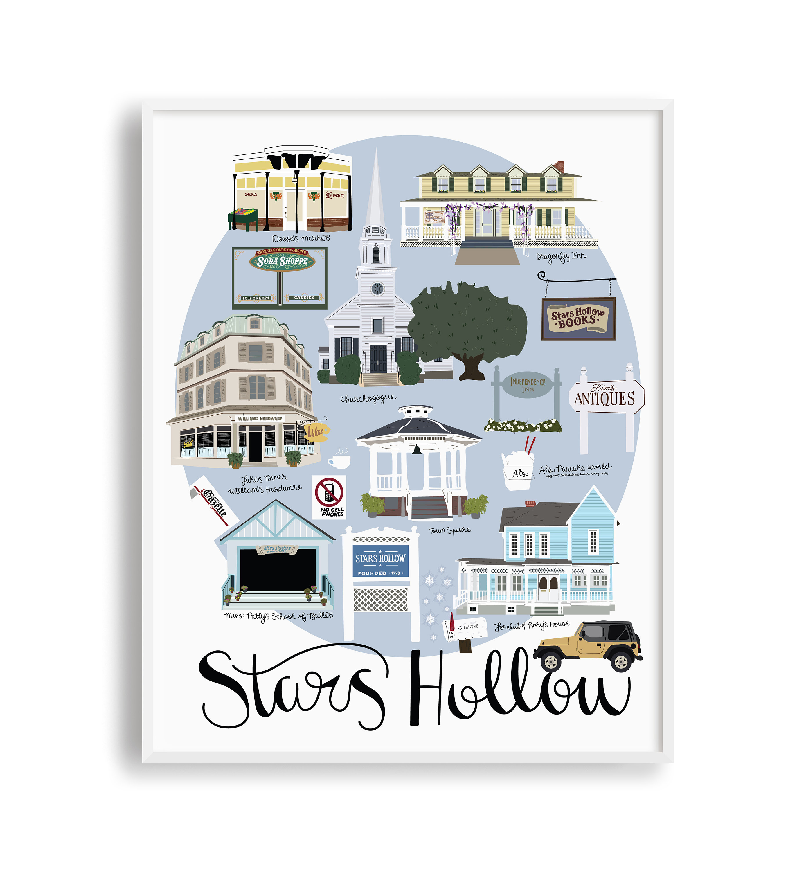 Stars Hollow Gilmore Girls Print - Etsy