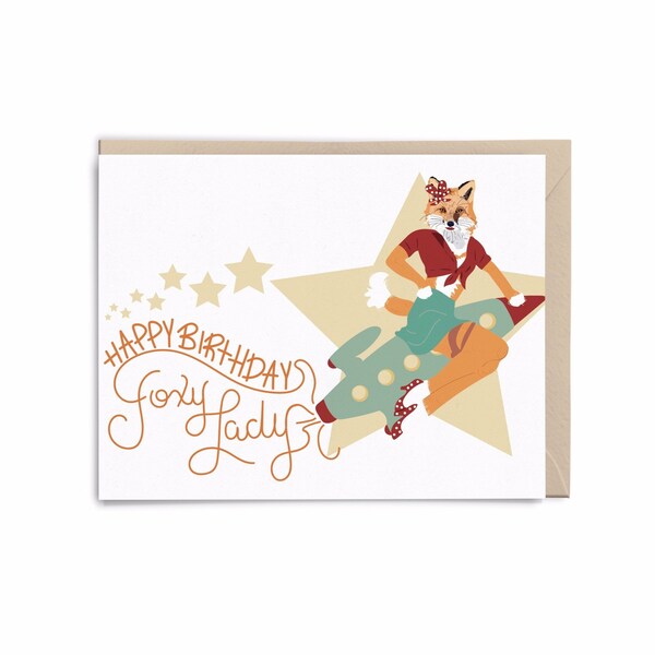 Foxy Lady Birthday Card - Etsy