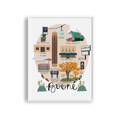 Boone North Carolina Poster Art Print Skyline NC Item T2559 - Etsy