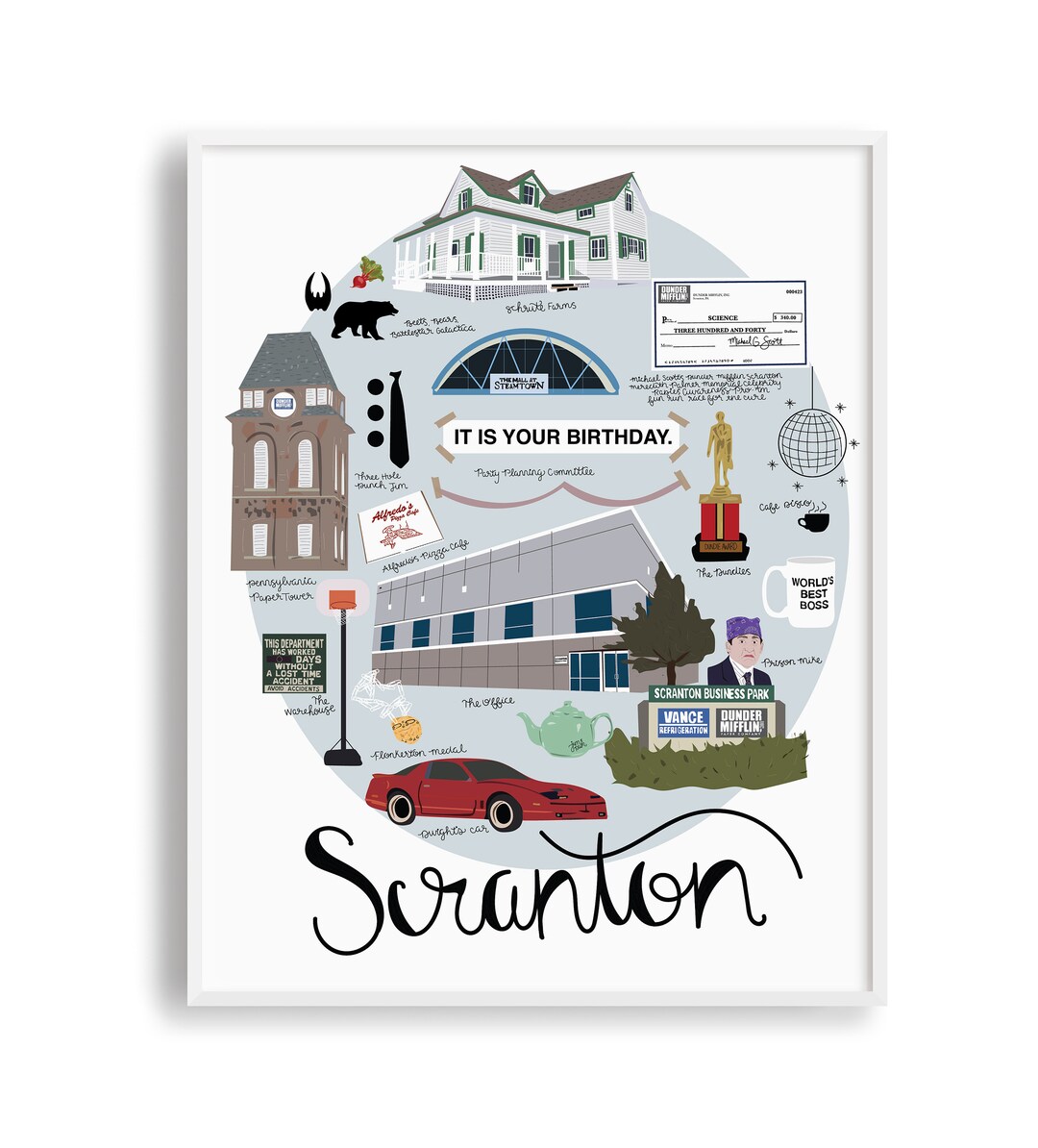 Scranton - the Office Print, Dunder Mifflin, the Office Art - Etsy
