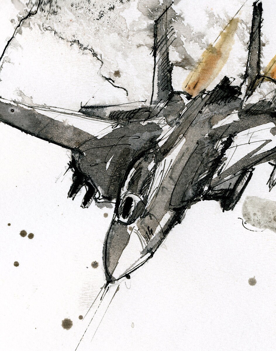F-14, Tomcat, Aviation Art, Original Ink Drawing - Etsy