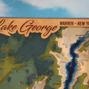 Lake George NY Topographical Layered Map - Etsy
