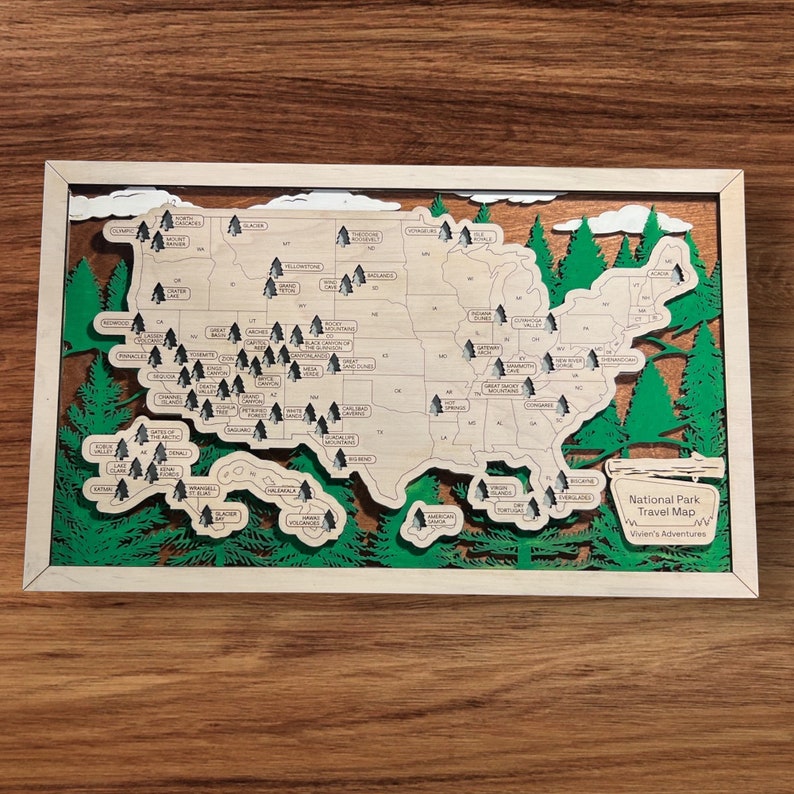 National Park Travel Map - Etsy