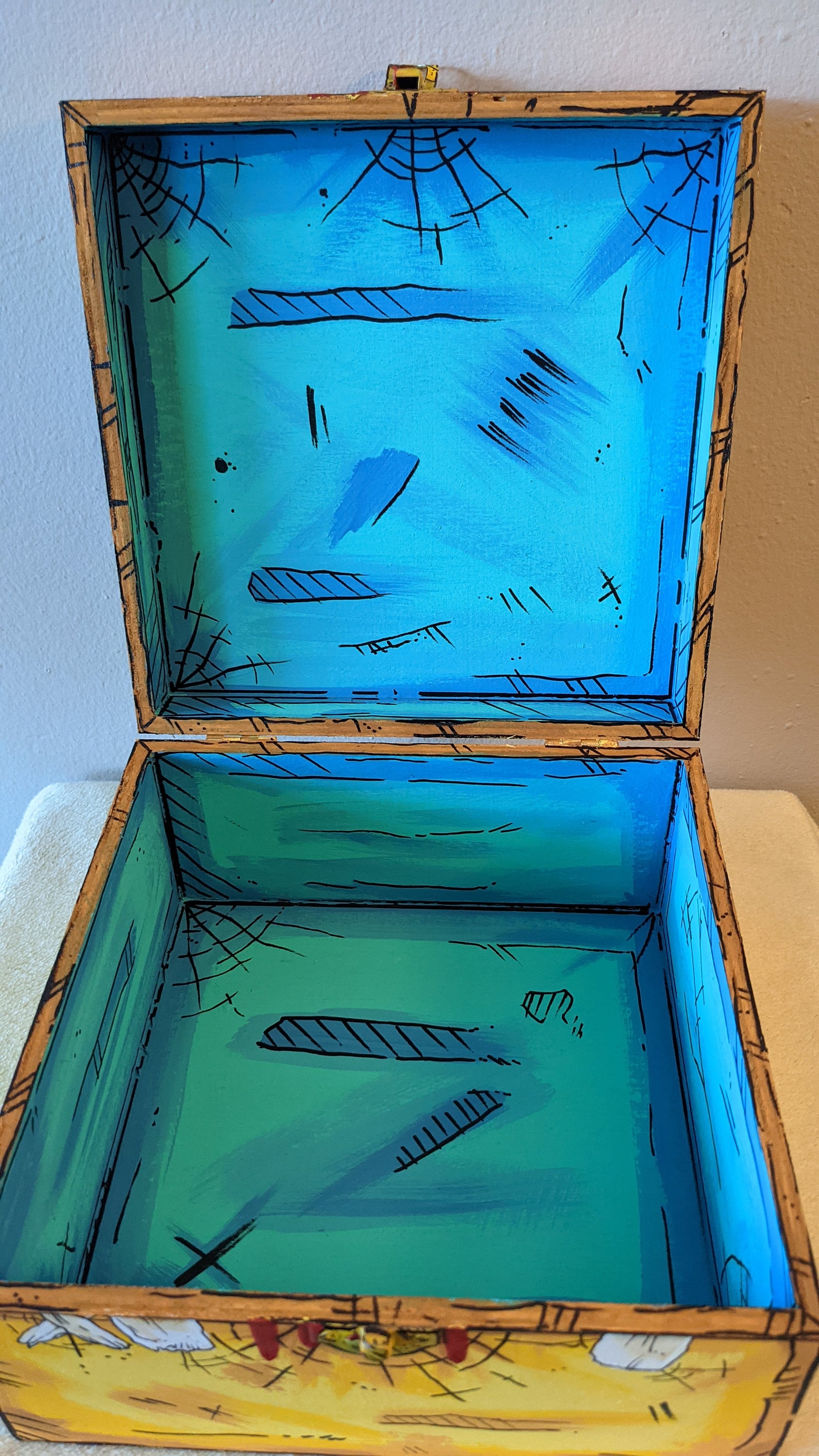 Comic-style Bloody Yellow Loot Chest square - Etsy Canada