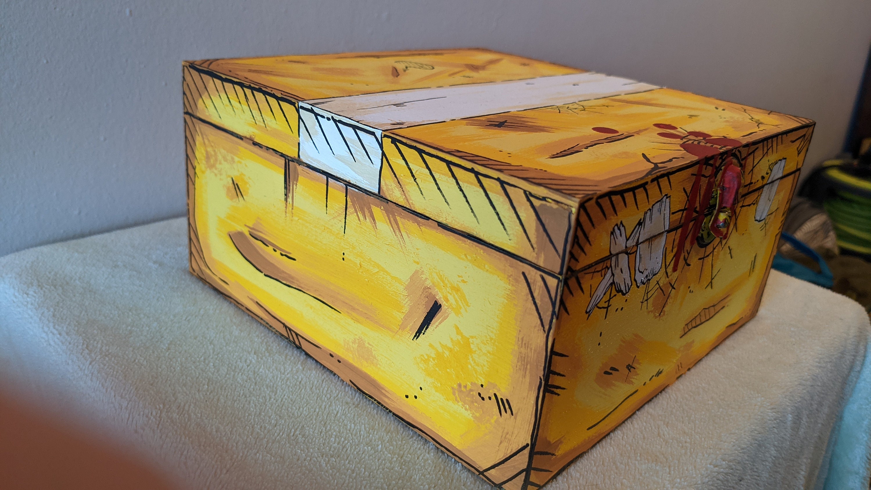 Comic-style Bloody Yellow Loot Chest square - Etsy Canada