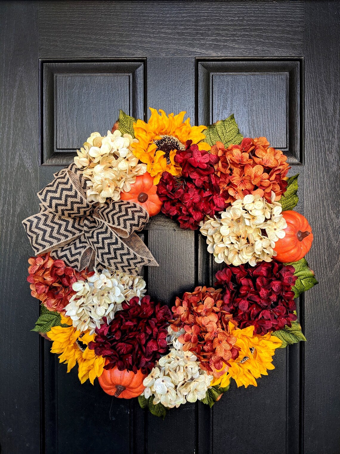 Full Fall Wreath Autumn Wreath Pumpkin Wreath Sunflower - Etsy