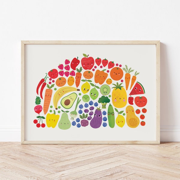 Fruits and Vegetables Posters, Bundle of 6 Digital Downloads for ...