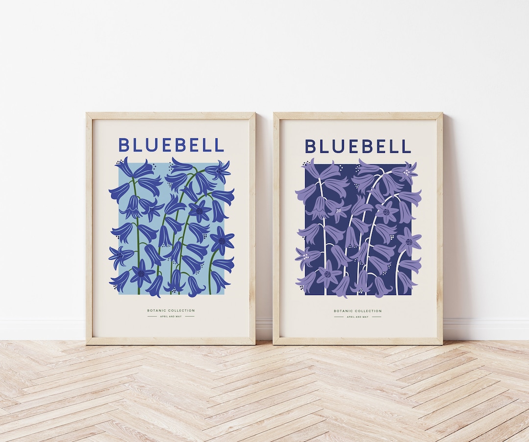 Bluebell Art Print Bluebells Poster Bluebell Flower Market - Etsy