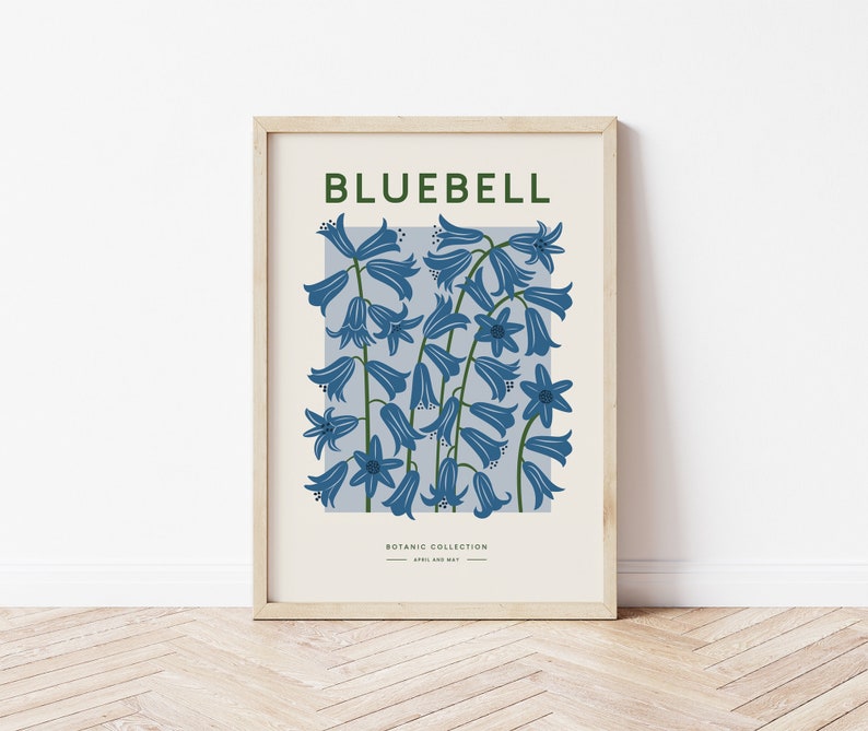 Bluebell Art Print, Bluebells Poster, Bluebell Flower Market - Etsy