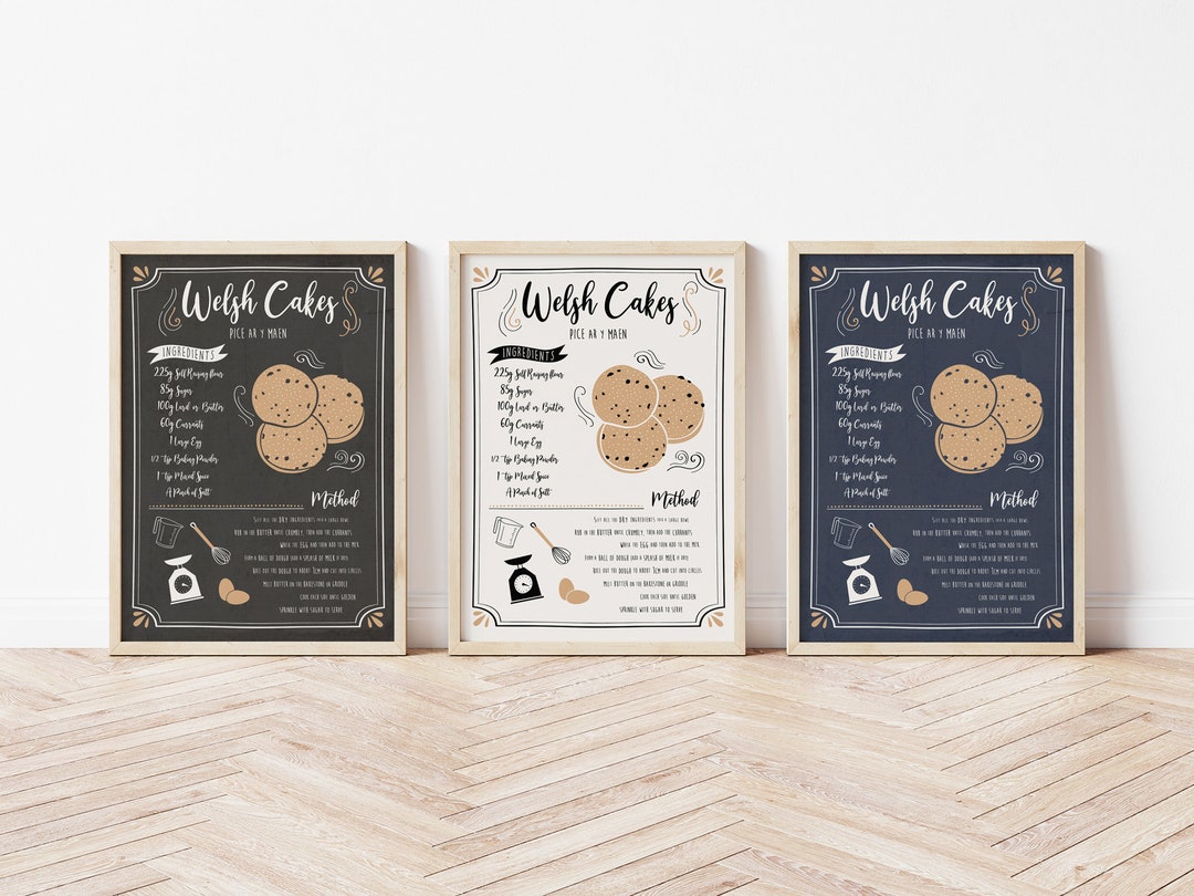 Welsh Cakes Recipe Art Print, Welsh Cakes Illustration, Welsh Cakes ...