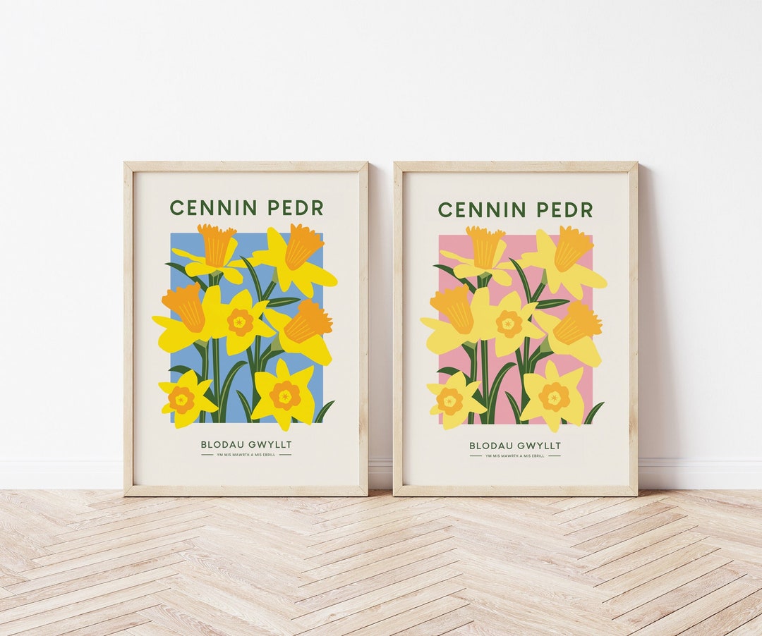 Cennin Pedr Print, Daffodils Flower Market Poster, Daffodils Poster ...
