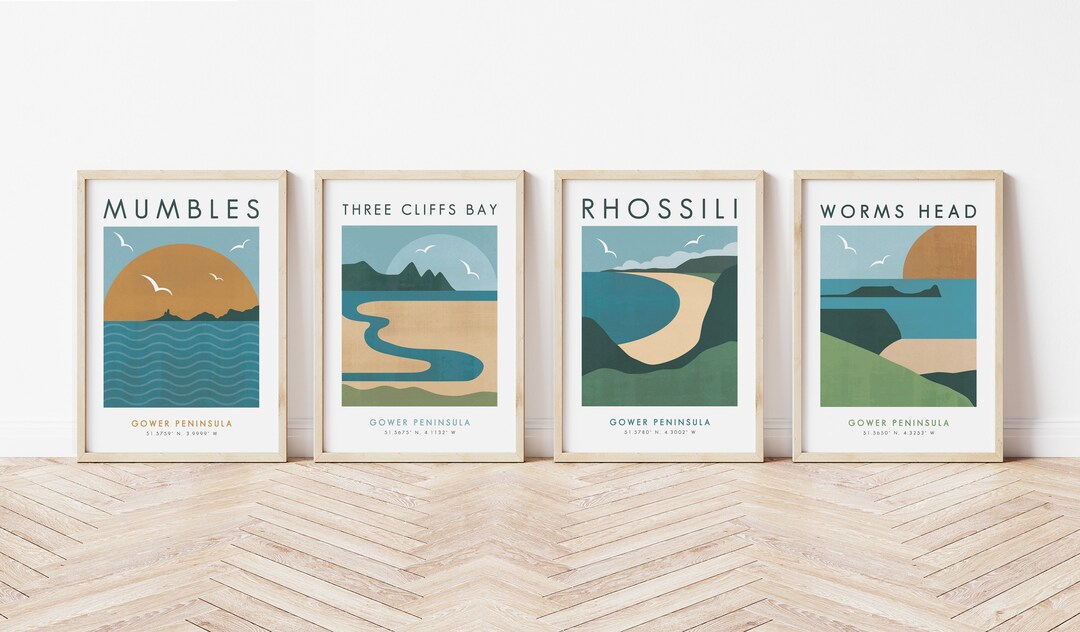 Gower Peninsula Wall Art, Mumbles Art Print, Rhossili, Welsh Travel ...