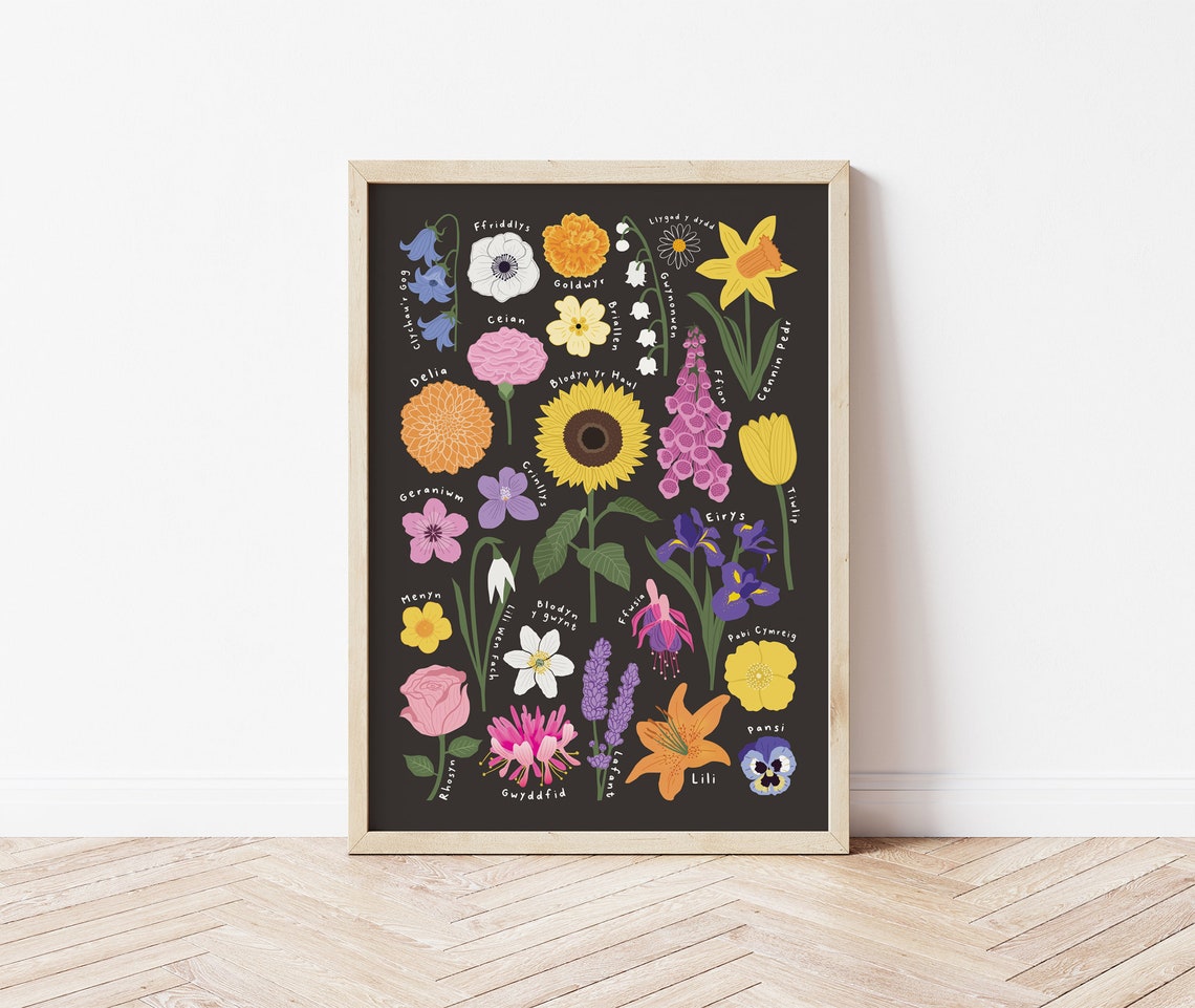 Welsh Flowers Print, Flowers of Wales, Welsh Wildflowers Print, Flower ...