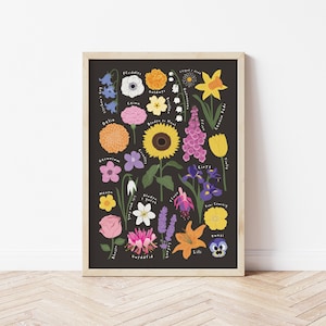 Welsh Flowers Print, Flowers of Wales, Welsh Wildflowers Print, Flower ...