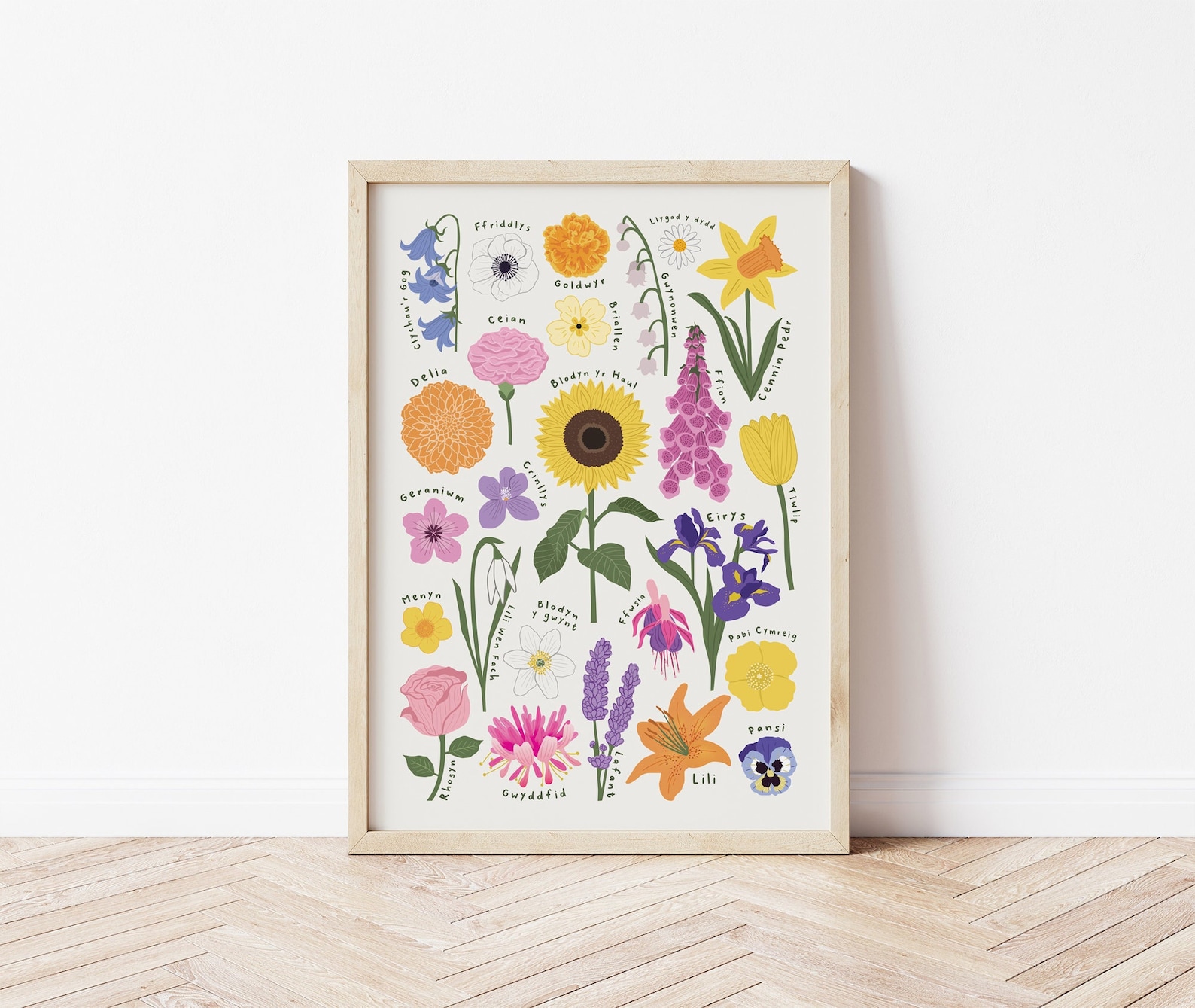 Welsh Flowers Print, Flowers of Wales, Welsh Wildflowers Print, Flower ...
