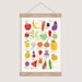 Fruit and Vegetable Alphabet Wall Art Poster Print, Cute Fruit and ...