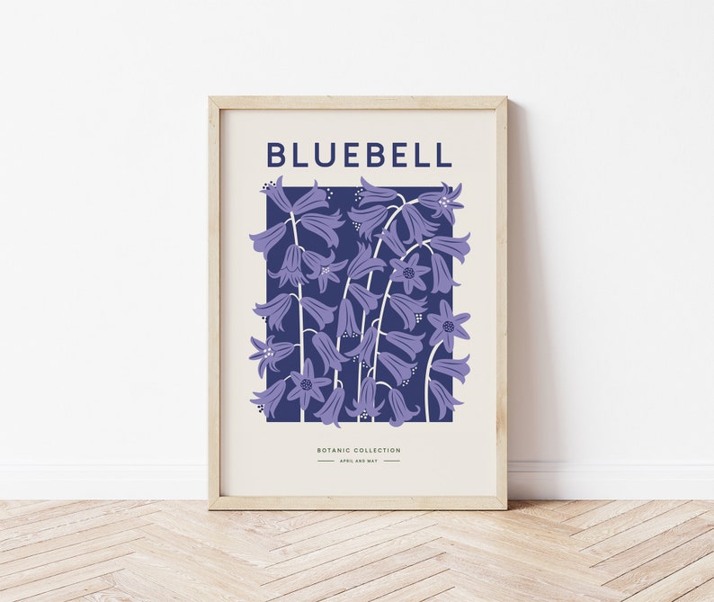 Bluebell Art Print Bluebells Poster Bluebell Flower Market - Etsy