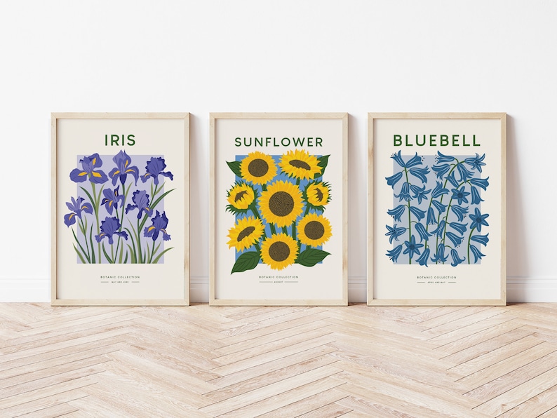 Iris Flower Art Print, Iris Flower Market Poster, Iris Wall Art - Etsy