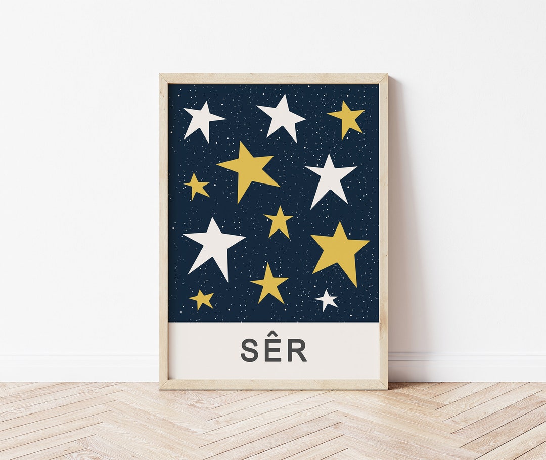 Sêr Art Print Welsh Stars Art Poster Print Sêr Seren Art - Etsy
