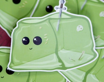 Cute Gelatinous Cube Kiss Cut Sticker Adorable Monsters Dungeons and ...