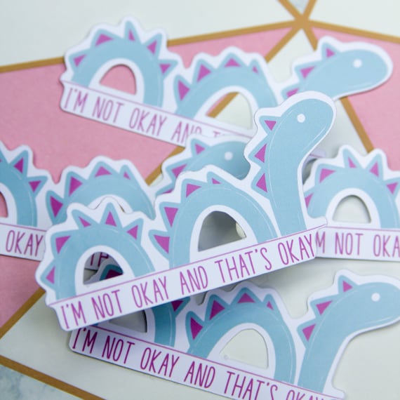 I'm Not Okay Kawaii Monster Sticker - Etsy