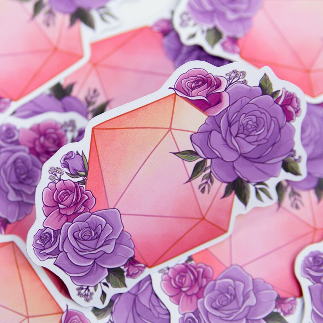 Rose D20 Dnd Sticker - Etsy