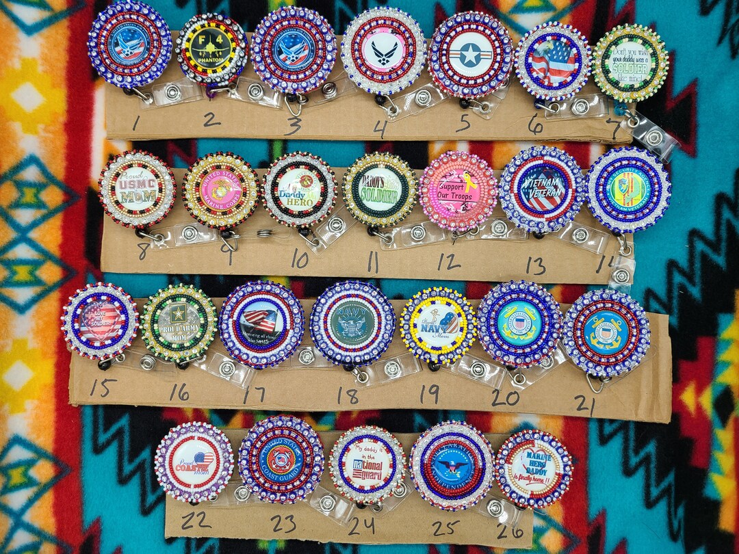 Native American Beaded Badge ID Holder Clip Military Lanyard - Etsy