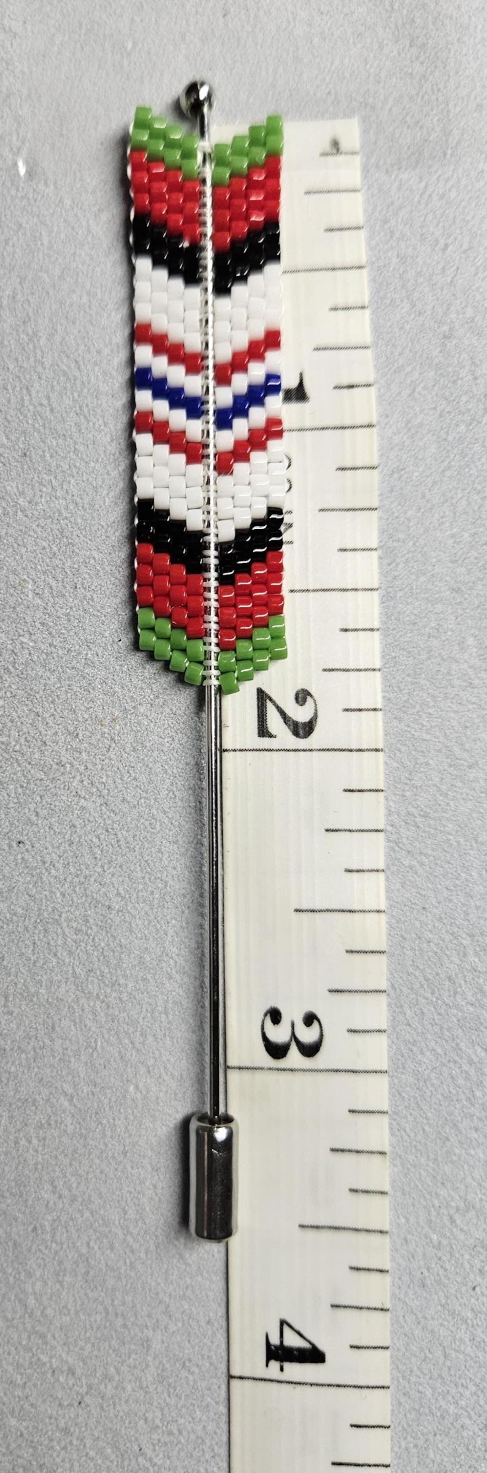 Veteran Feather Beaded Hat Pin: Ribbon Brooch Lapel - Etsy