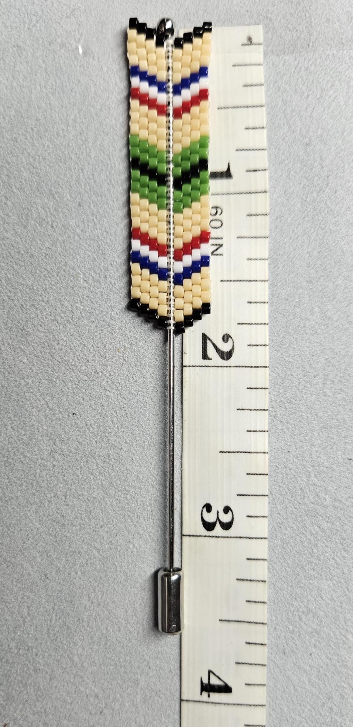 Veteran Feather Beaded Hat Pin: Ribbon Brooch Lapel - Etsy