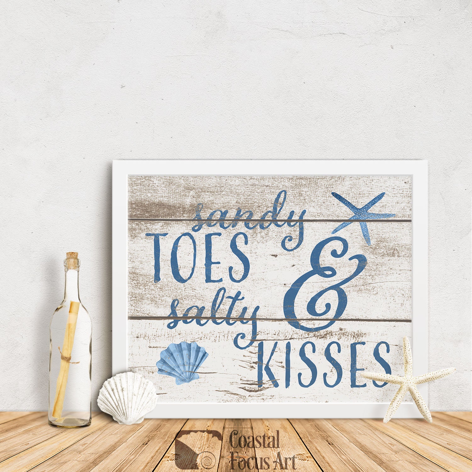 Coastal Wall Art Sandy Toes & Salty Kisses Photo Print Beach | Etsy