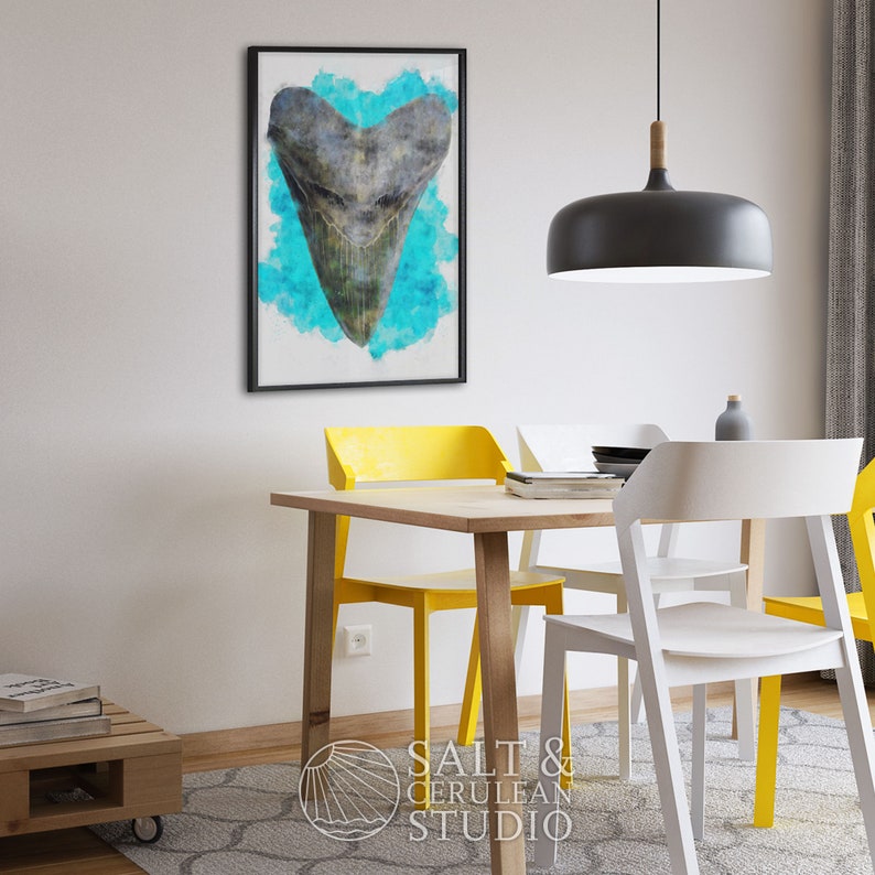 Meg 1 Megalodon Tooth Watercolor Painting Art Print - Etsy