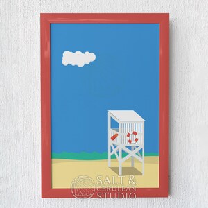 Lifeguard Tower Seaside Children's Room Decor Print - Etsy