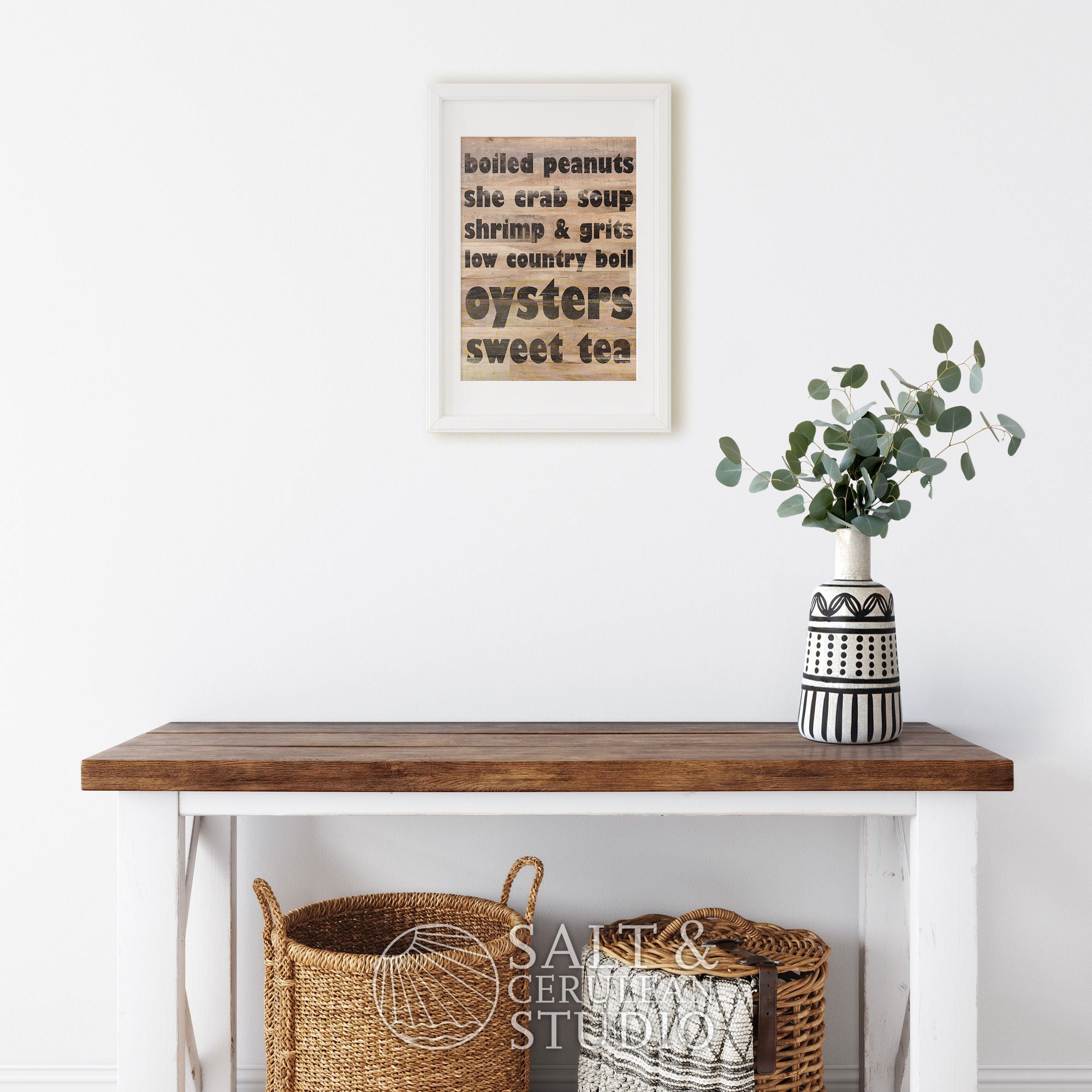 Southern Charm Cuisine, Wood Sign Print, Low Country Boil, Sweet Tea ...