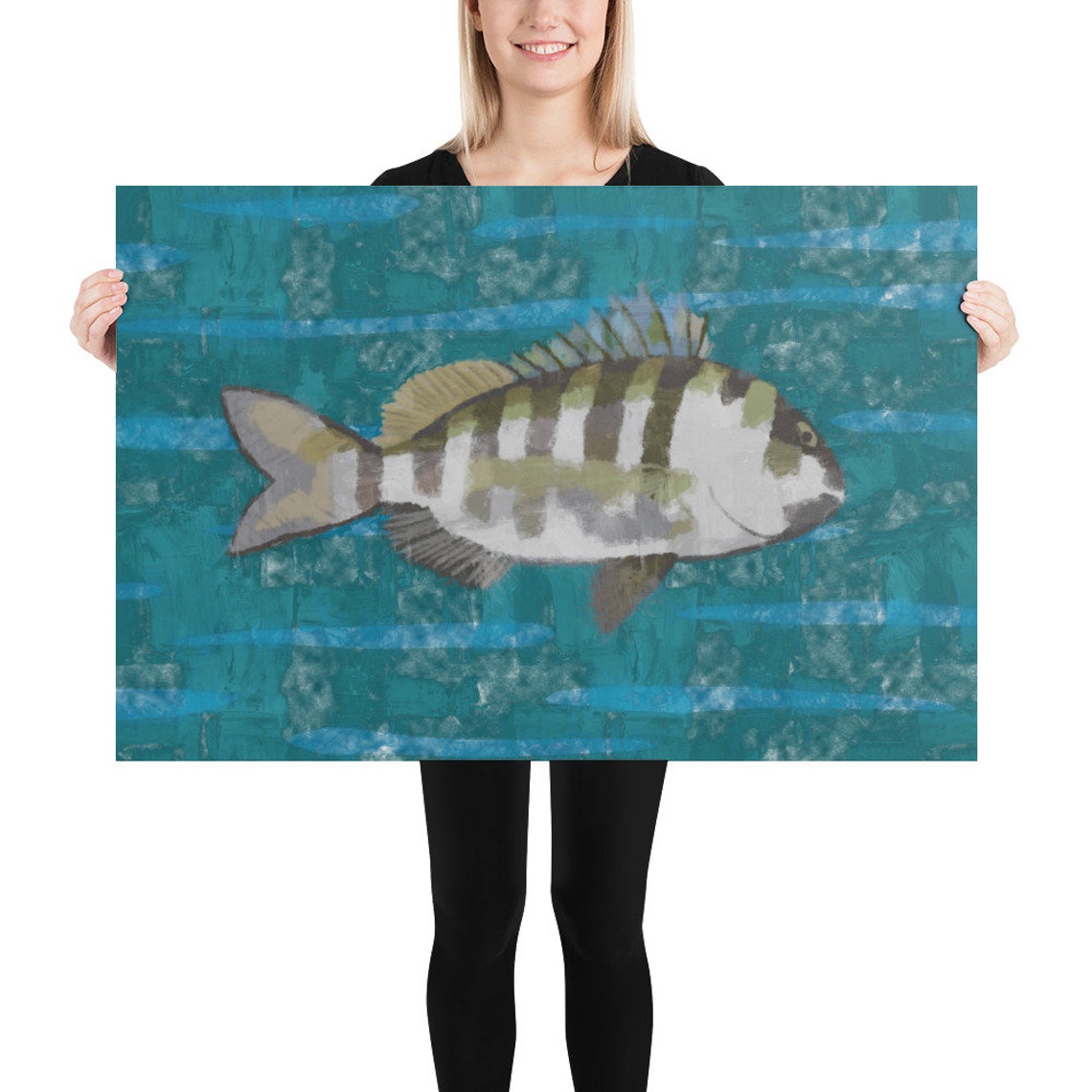 Sheepshead Saltwater Fish Art Print - Etsy UK