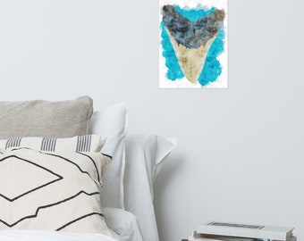 Meg 1 Megalodon Tooth Watercolor Painting Art Print - Etsy
