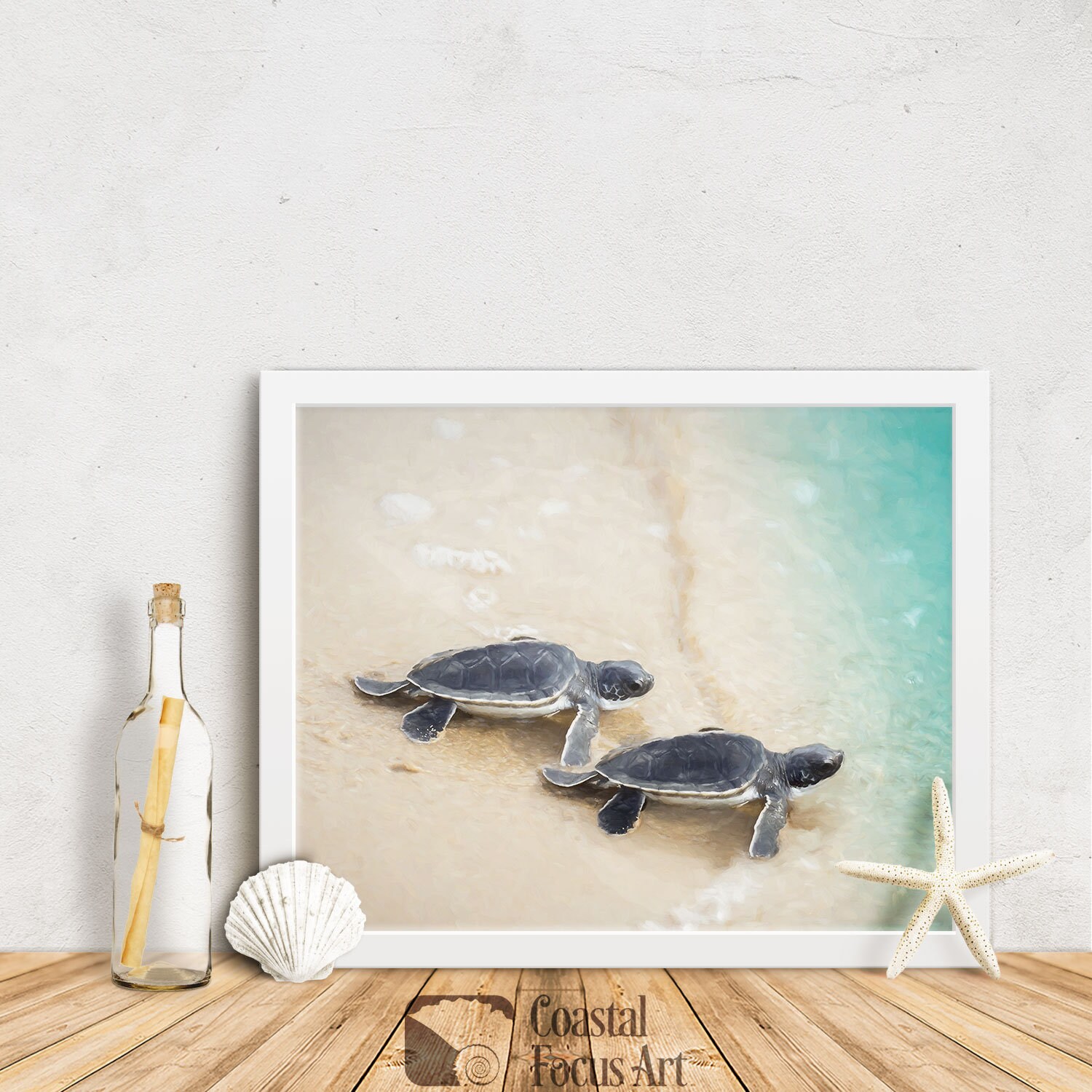 Baby Sea Turtle Art Sea Turtle Painting Impressionism | Etsy