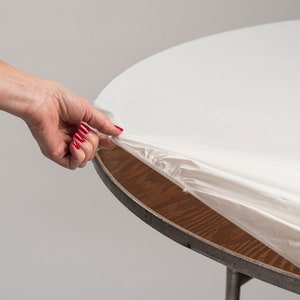 Kwik Covers Fits 24" Round Fitted Plastic Table Cover, Party ...