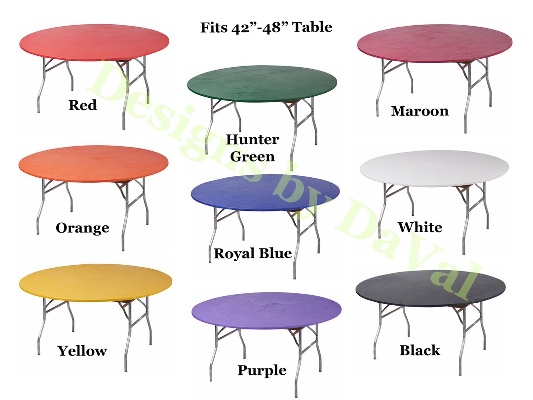 Kwik Covers Fits 42"-48" Round Fitted Plastic Table Cover, Party ...