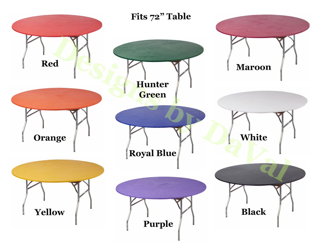 Kwik Covers Fits 72" Round Fitted Plastic Table Cover, Party ...