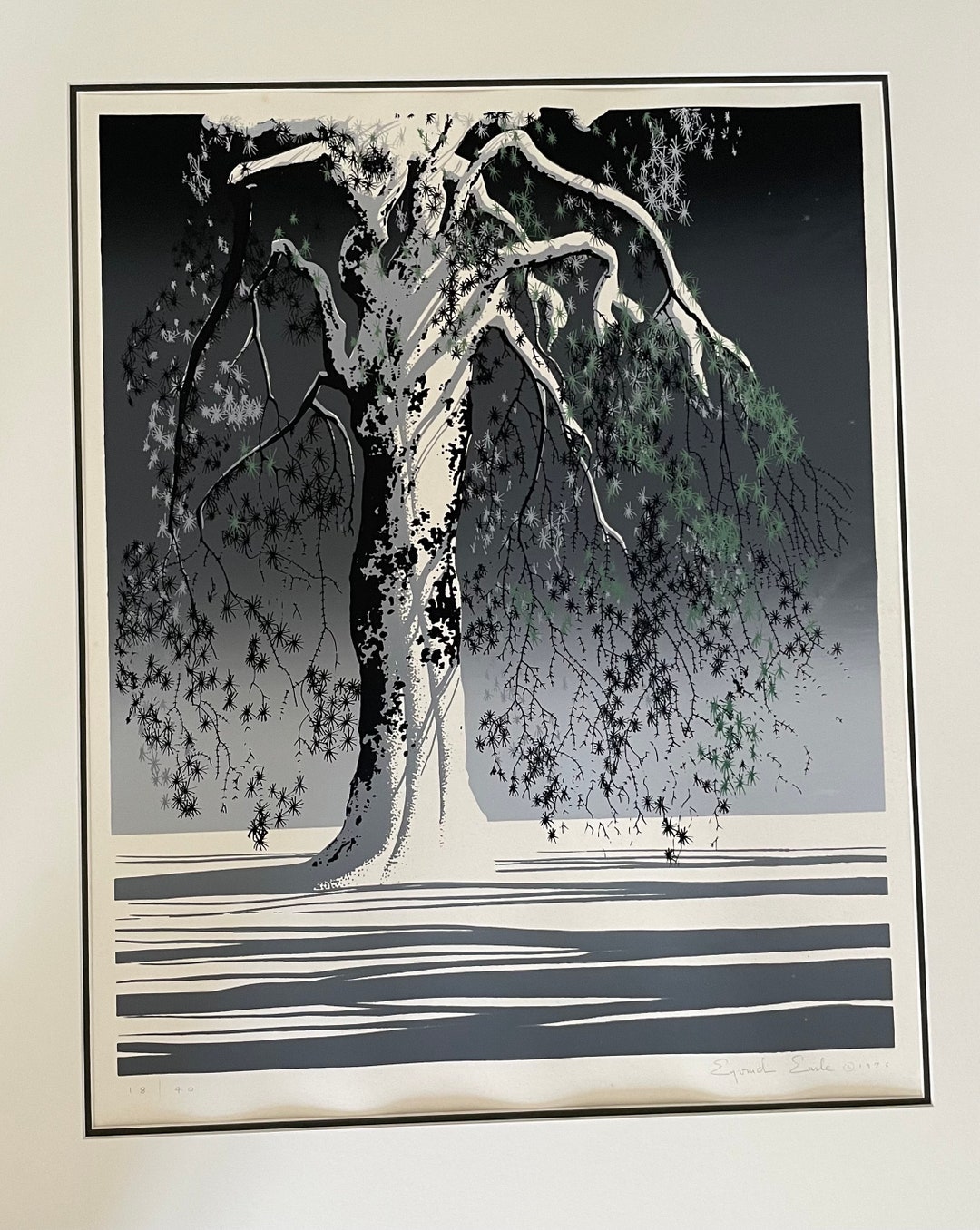 Eyvind Earle Serigraph 18/40 Fir Tree in Snow 1976 Large. - Etsy