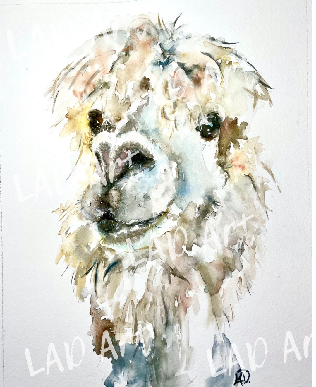 Original Alpaca Watercolor Painting 8X10 - Etsy