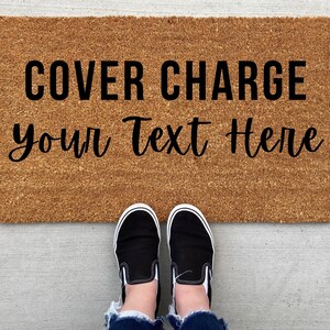 Cover Charge Pizza and Beer Doormat, Personalized Doormat, Porch Decor ...
