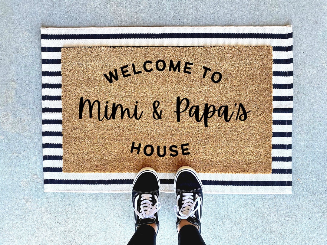 Welcome to Mimi and Papa's House Doormat, Home Decor, Personalized ...
